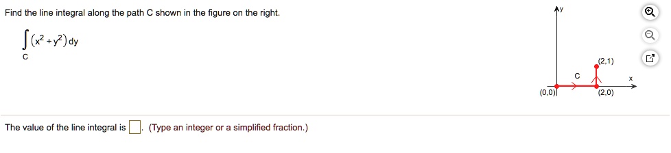 find the line integral along the path c shown in the figure on the ...