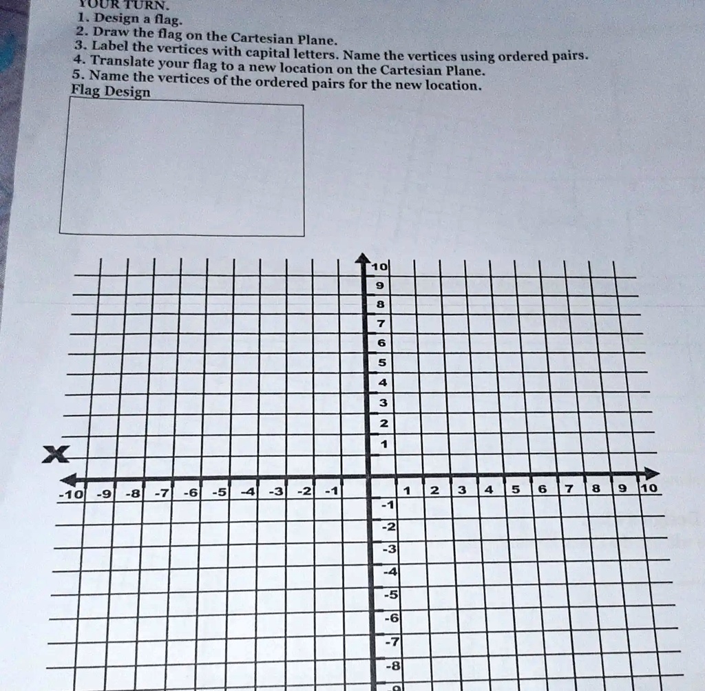 SOLVED: OURTURN- Design flag: Draw the flag on the 3. Label the ...