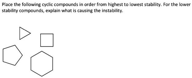 Place the following cyclic compounds in order from highest...