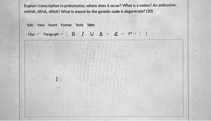 SOLVED: Texts: Explain transcription in prokaryotes. Where does it ...
