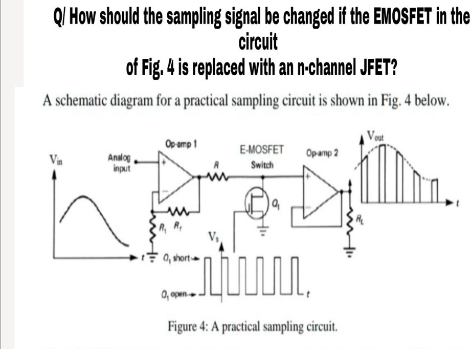 [GET ANSWER] Q/ How should the sampling signal be changed if the EMOSFET in the circuit of Fig ...