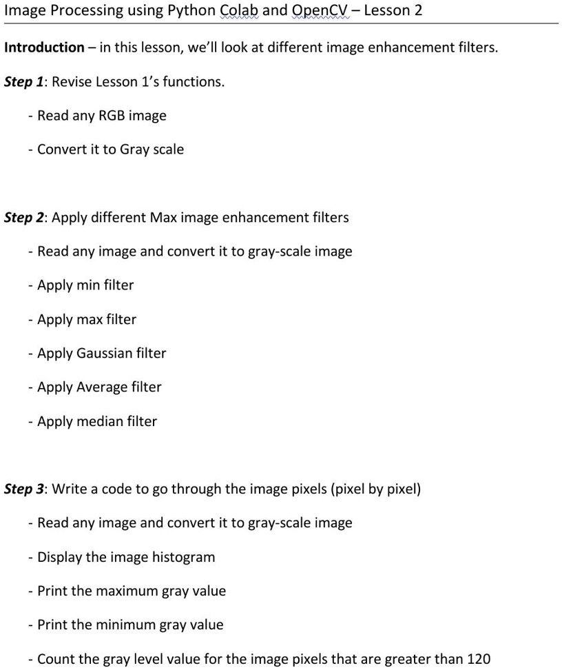 Solved Text Image Processing Using Python Colab And Opencv Lesson 2 Introduction In This