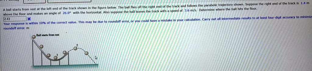 A ball starts from rest at the left end of the track shown in the ...