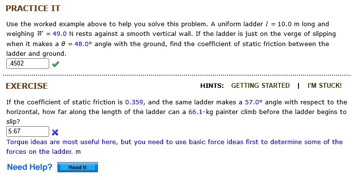 SOLVED: Texts: How do I find the distance the painter can climb on the exercise? PRACTICE IT Use ...
