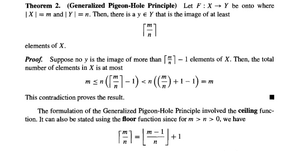 SOLVED: Theorem 2. (Generalized Pigeon-Hole Principle) Let F :X Y be ...