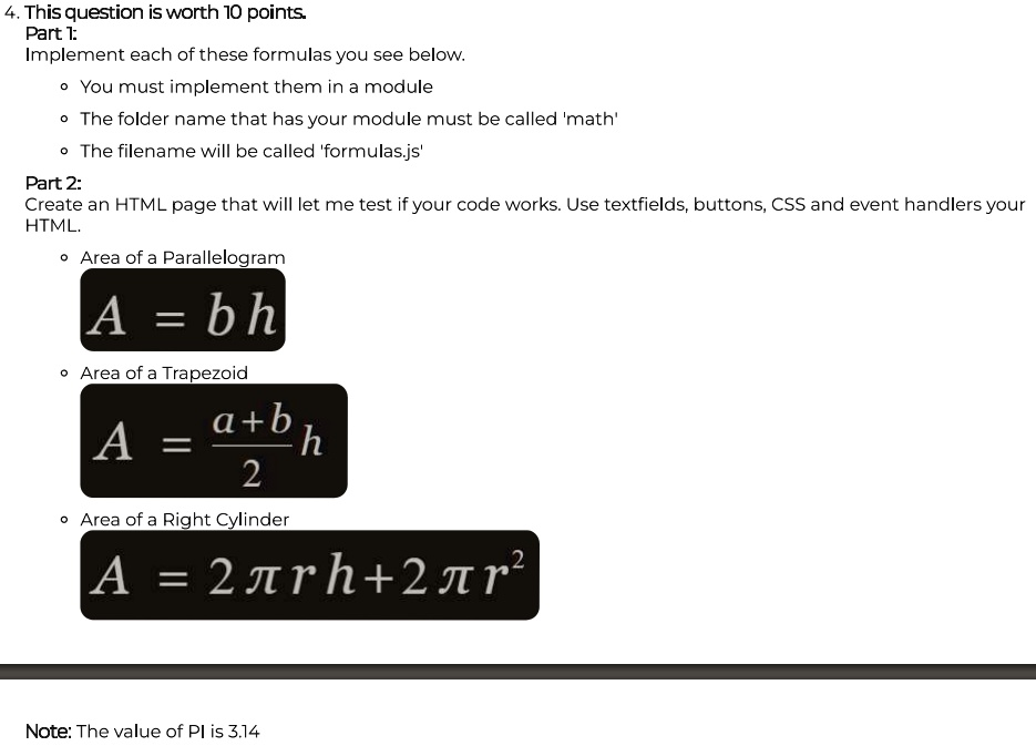 SOLVED: 4. This question is worth 10 points. Part 1: Implement each of ...