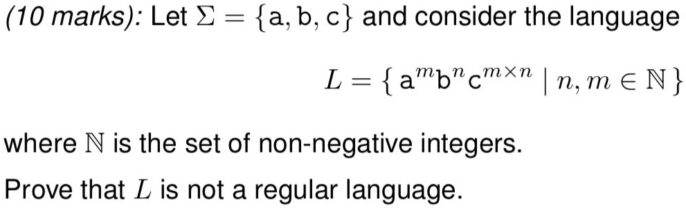 SOLVED: Let Z = a, b, c and consider the language L = a^nb^mc^nxn, m ...