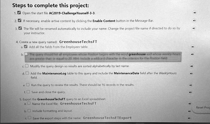 SOLVED: Steps to complete this project: 1. Open the start file AC2019 ...