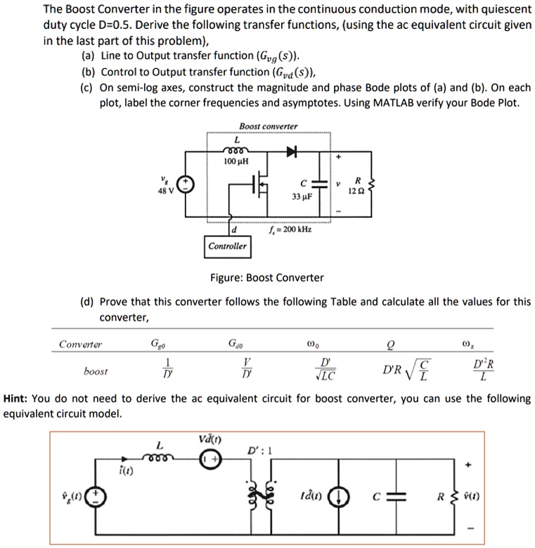 The Boost Converter in the figure operates in the continuous conduction ...