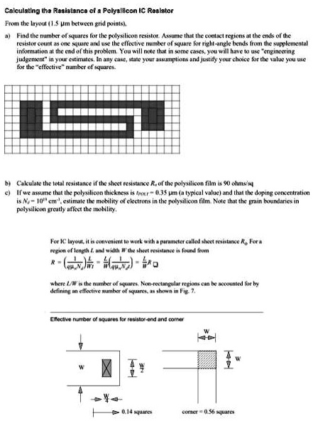 SOLVED: Texts: Calculating the Resistance of a Polysilicon IC Resistor ...