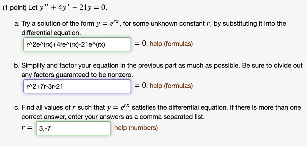 point let y 4y 2ly 0 try a solution of the form y erx for some unknown constant r by ...