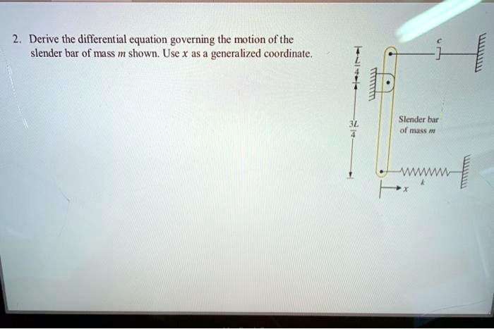 SOLVED: Derive the differential equation governing the motion of the ...