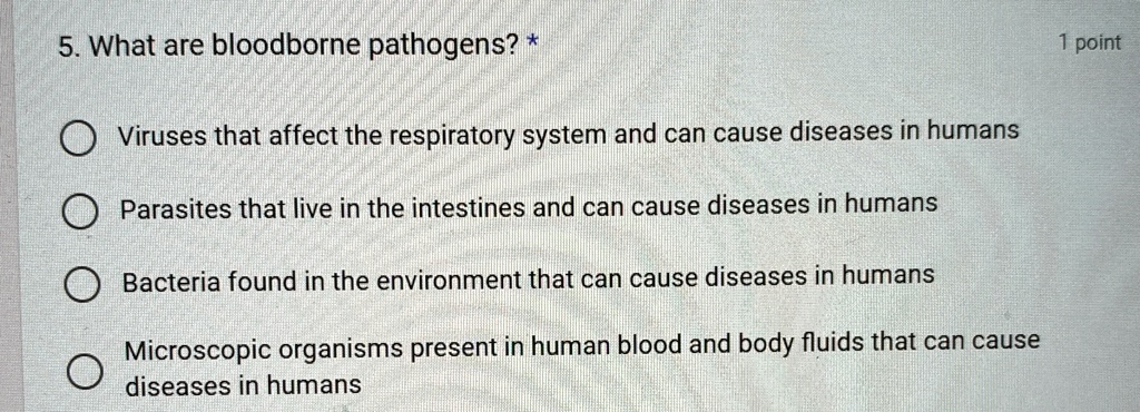 5 what are bloodborne pathogens viruses that affect the respiratory ...