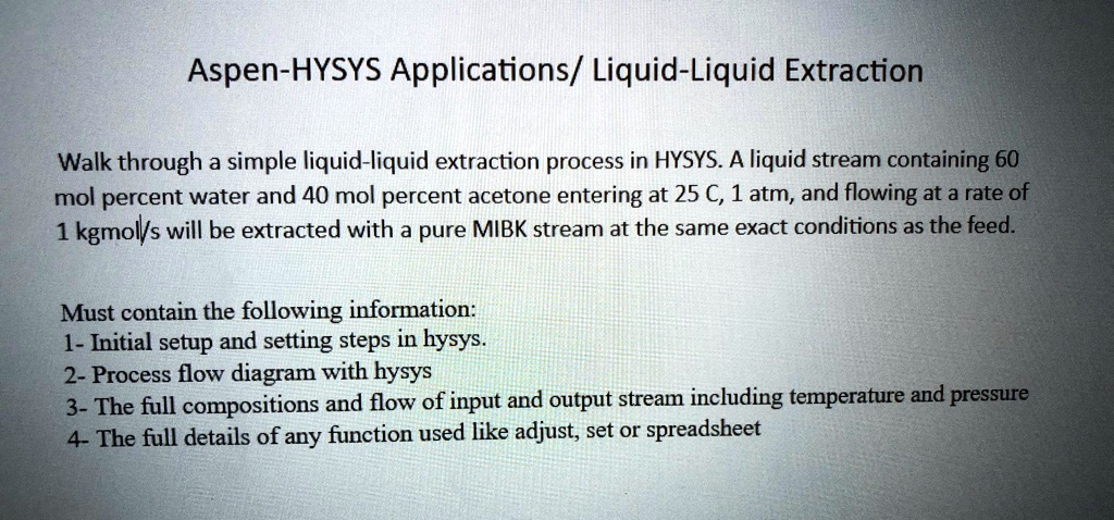Aspen-HYSYS Applications/ Liquid-Liquid Extraction Walk through a ...
