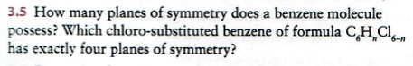 35 how many planes of symmetry does benzene molecule possess which ...