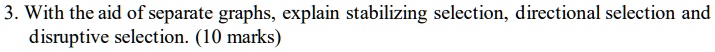 SOLVED: With the aid of separate graphs, explain stabilizing selection ...
