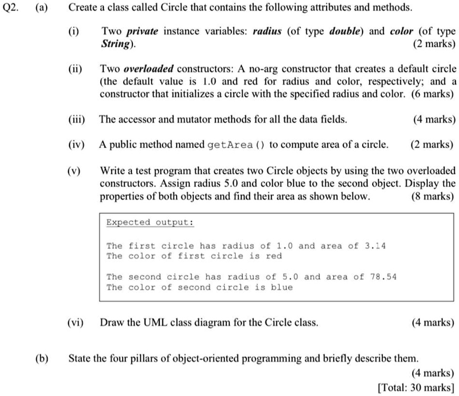 Solved Urgent Please Help Me To Solve The Above Question Iii And Iv Q2 A Create A Class