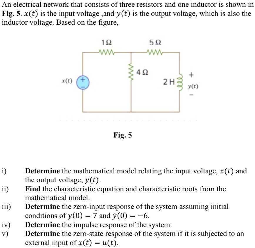 SOLVED: An electrical network that consists of three resistors and one inductor is shown in Fig ...