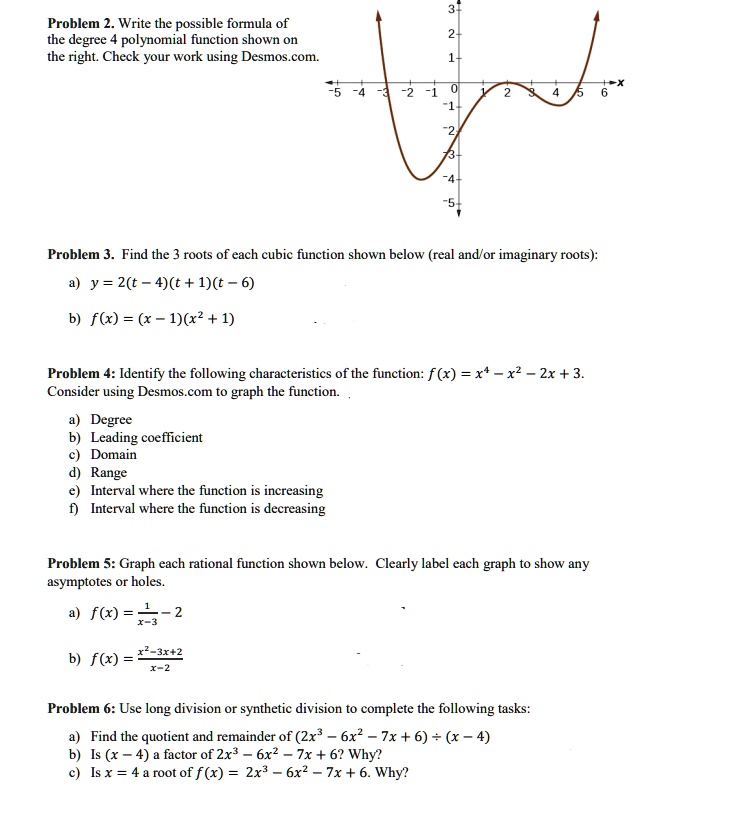 SOLVED: Problem Write the possible formula of the degree polynomial ...