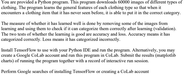 Solved Texts Import Numpy As Np Import Matplotlibpyplot As Plt Import Tensorflow As Tf From