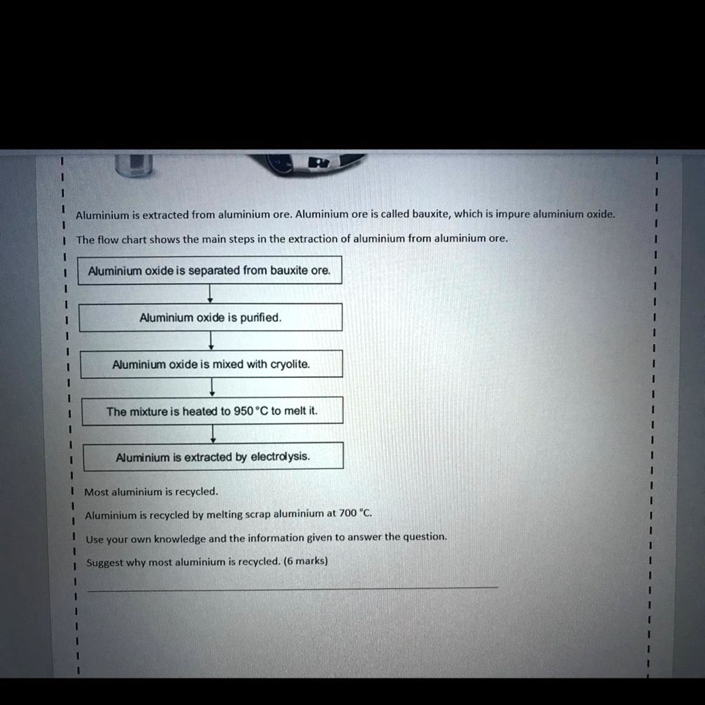 SOLVED: Please help.......................... Aluminium is extracted ...