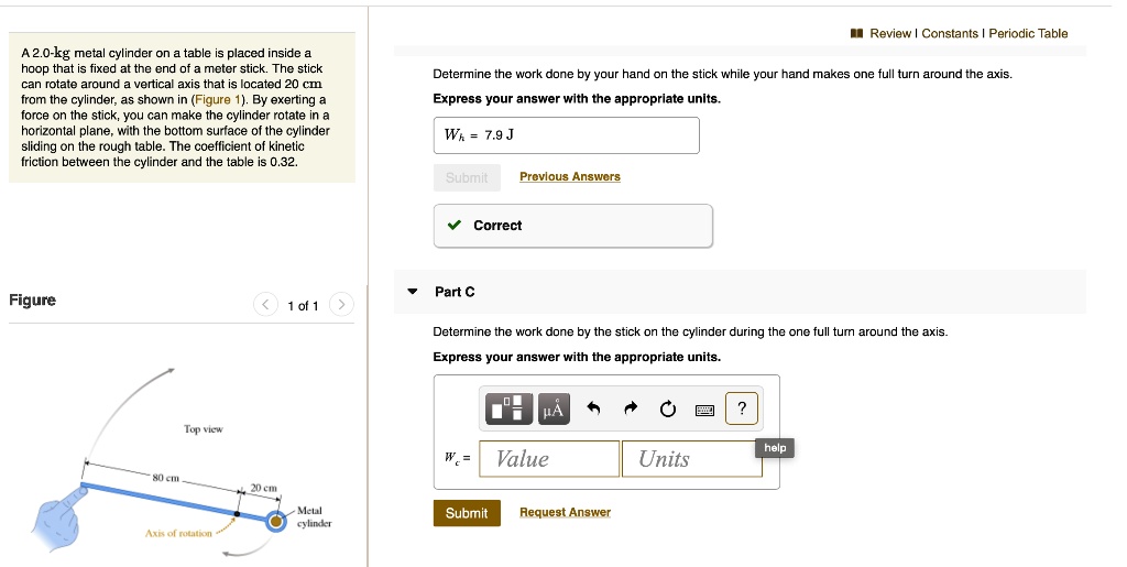 SOLVED:Reviewv Constants Periodic Table A20-kg metab cylinder on tacle ...