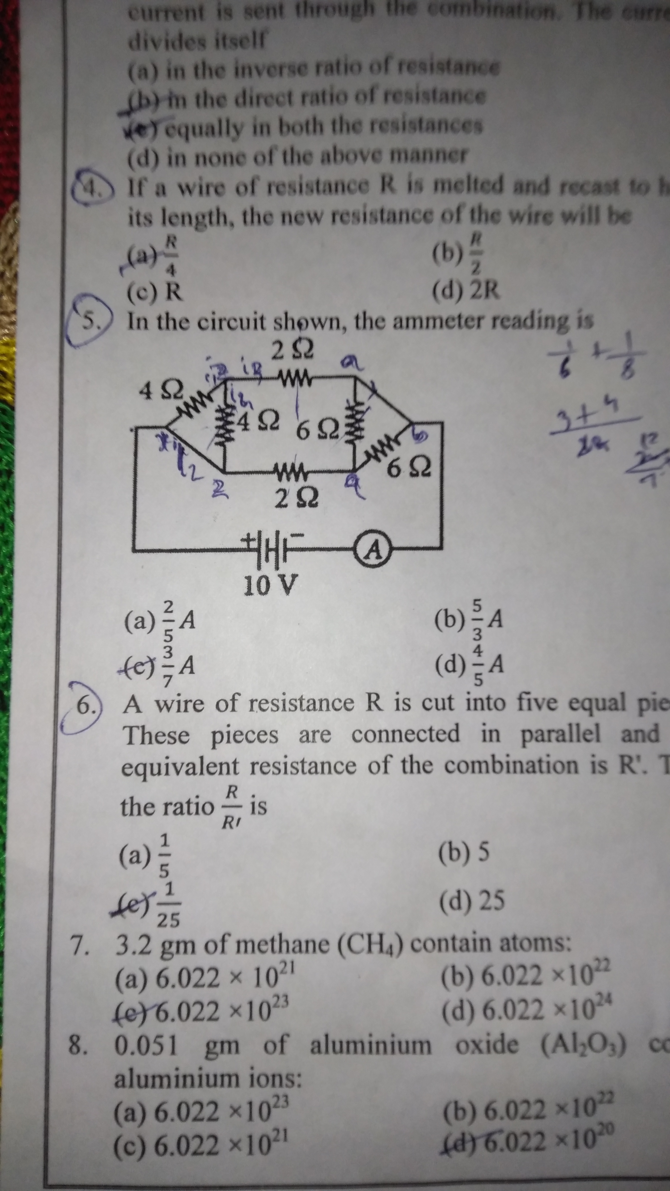SOLVED: current is sent through the combination. The curr divides ...