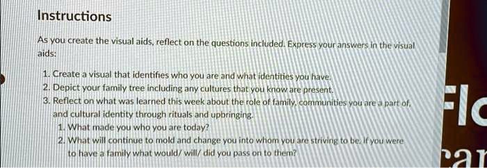 texts instructions as you create the visual aids reflect on the ...