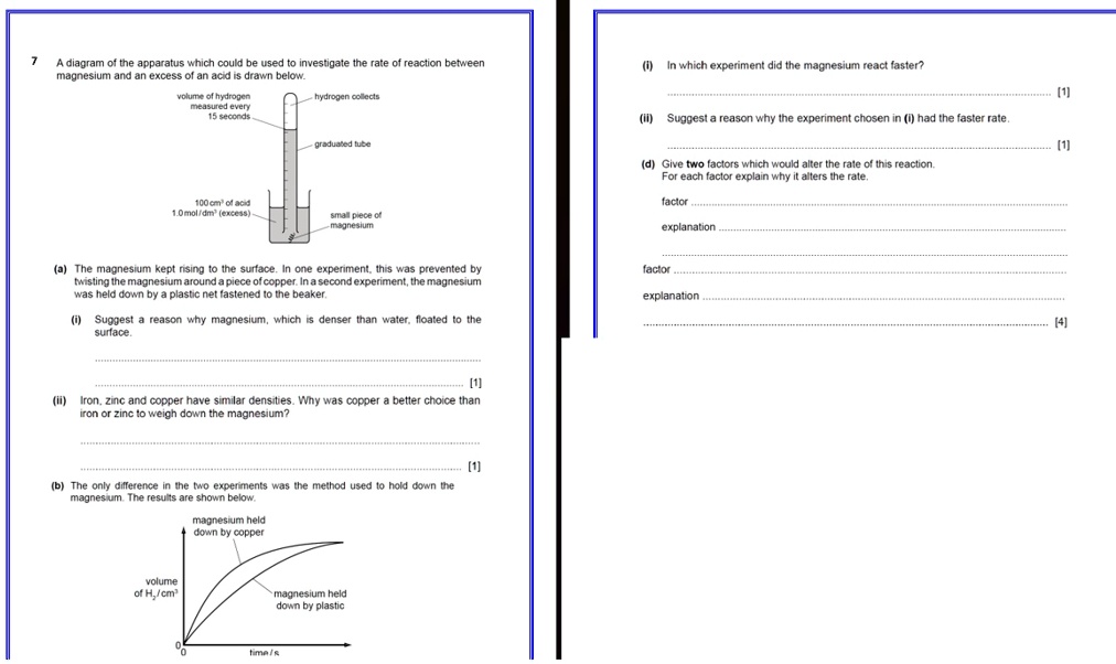 7 A diagram of the apparatus which could be used to investigate the ...