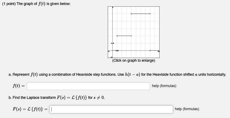 Solved Point The Graph Of Ft Is Given Below Click On Graph Enlarge Represent Ft Using