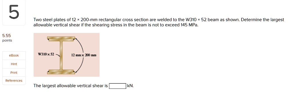 Two steel plates of 12 ×200-mm rectangular cross section are welded to ...