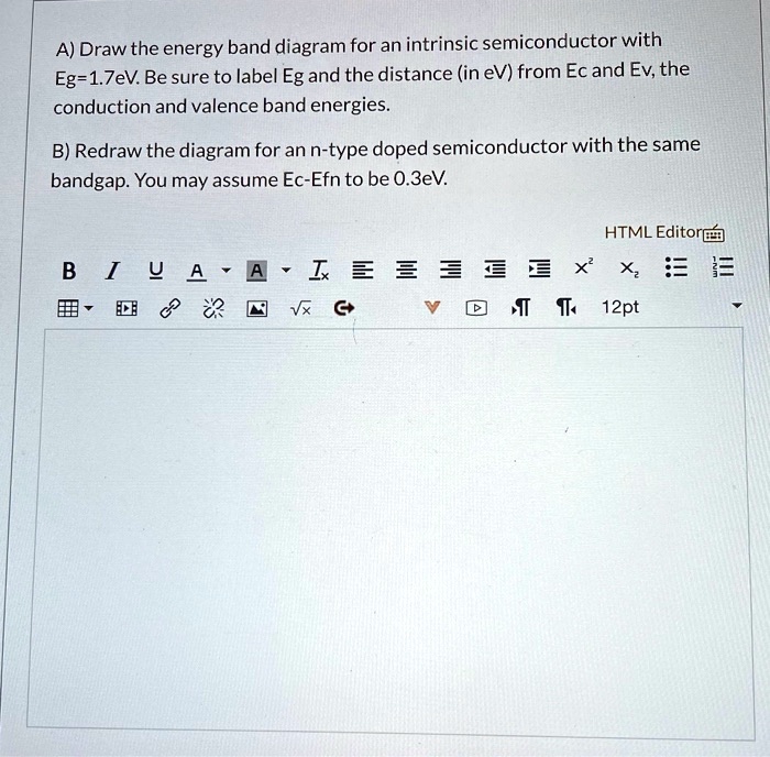 A) Draw the energy band diagram for an intrinsic semiconductor with Eg ...