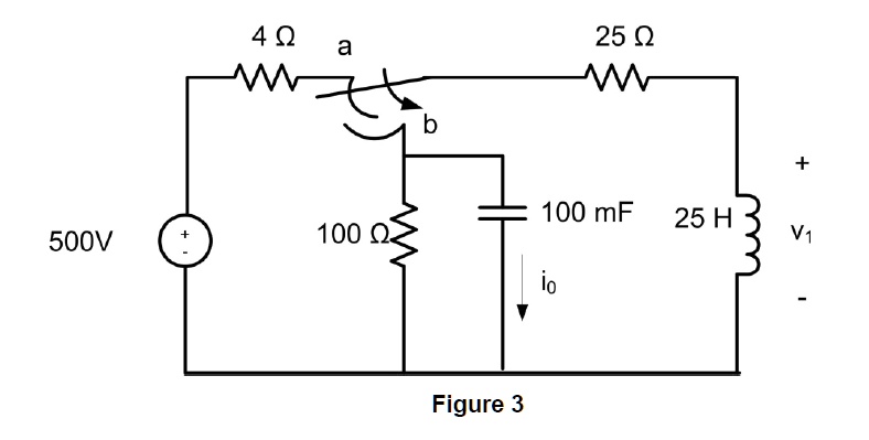 SOLVED: The make-before-break switch in the circuit in Figure 3 has ...