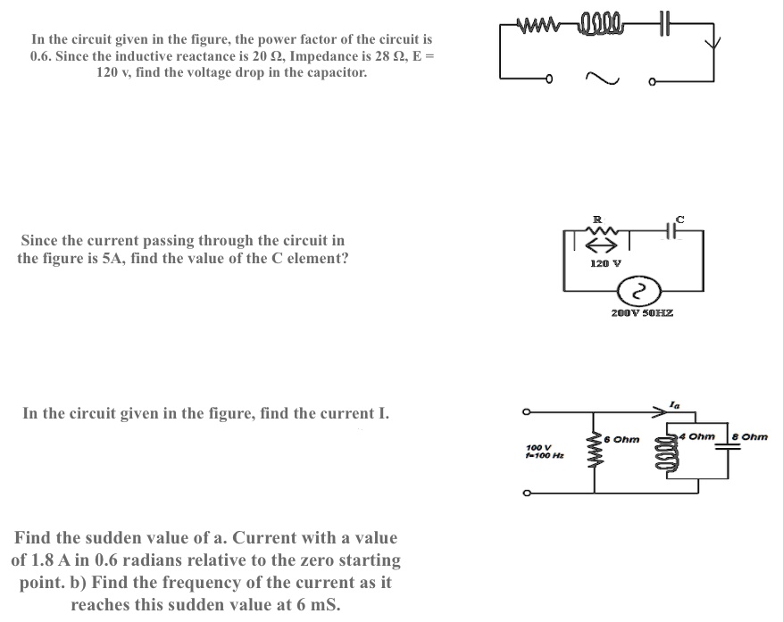 SOLVED: In the circuit given in the figure, the power factor of the ...