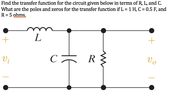 SOLVED: How do I calculate the transfer function? Find the transfer function for the circuit ...