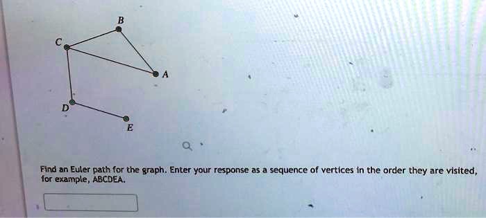 Solved Find An Euler Path Ior The Graph Enter Your Response As A Sequence Of Vertices In The