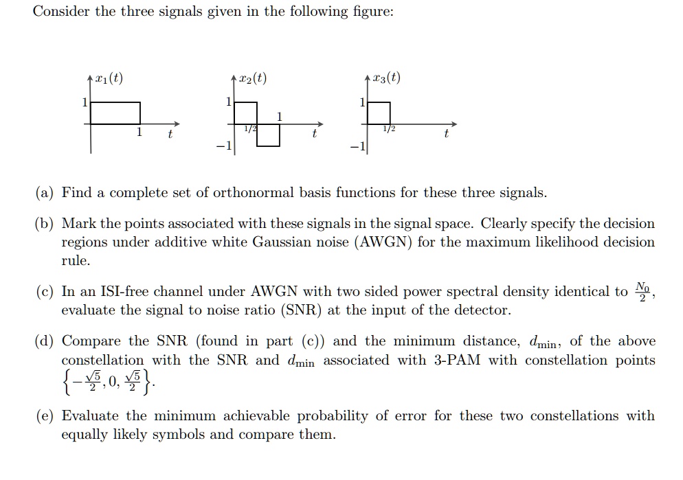 consider the three signals given in the following figure c3t a find a ...