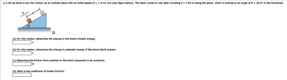 SOLVED: (a) For this motion, determine the change in the block's ...