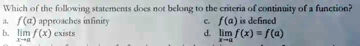 which ofthe following statements does not belong to the criteria of ... which ofthe following statements does not belong to the criteria of ...