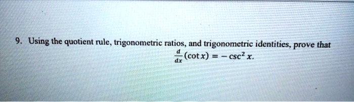 using the quotient rule trigonometric ratios and trigonometric ...