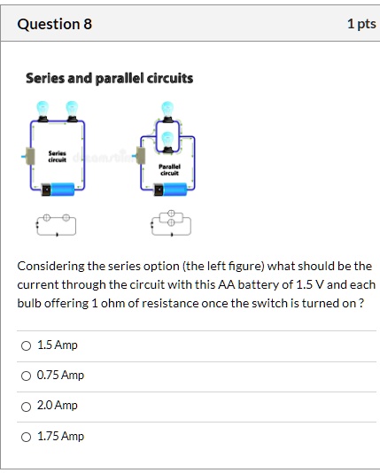 SOLVED: Question 8 1pts Series and parallel circuits Farcukat ... SOLVED: Question 8 1pts Series and parallel circuits Farcukat ...