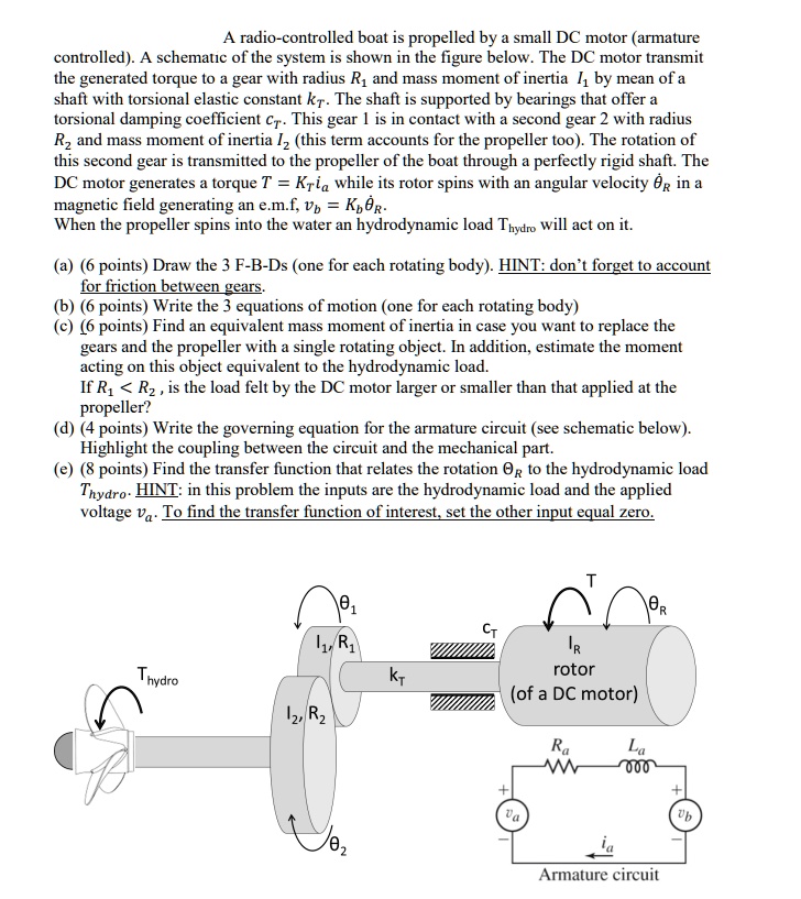 system dynamics and modelling a radio controlled boat is propelled by a ...