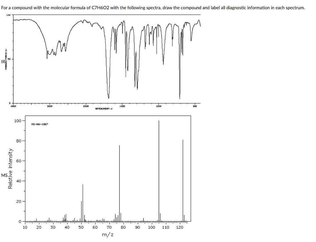 SOLVED: For compound with the molecular formula of C7H6O2 with the ...