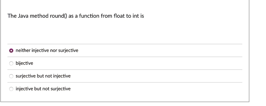 The Java method round() as a function from float to int is neither ...