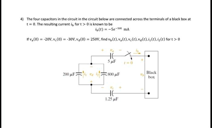 SOLVED: The four capacitors in the circuit below are connected across ...