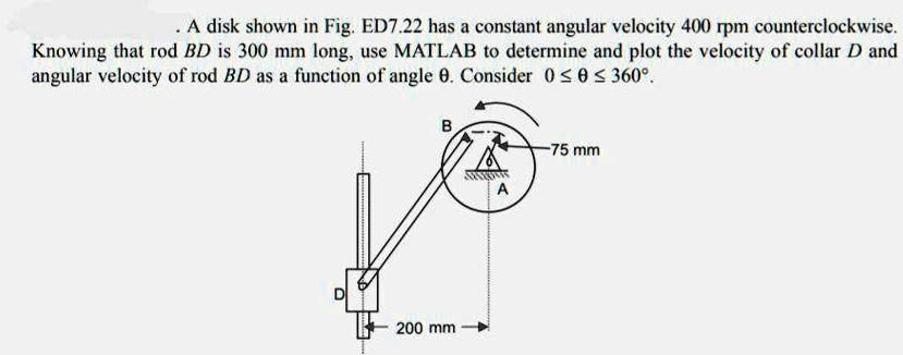 SOLVED: Mechanical Engineering: PROVIDE MATLAB code, please A disk shown in Fig: ED7.22 has a ...