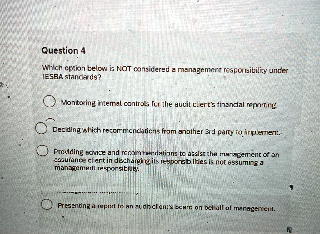 question 4 which option below is not considered a management ...