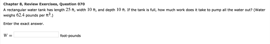 SOLVED: Chapter 8, Review Exercises, Question 070 rectangular water ...