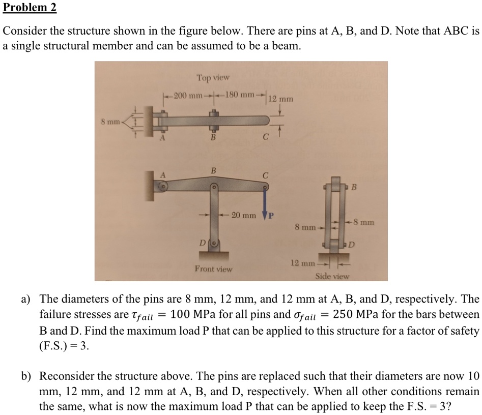 SOLVED: Please help asap! Problem 2 Consider the structure shown in the ...