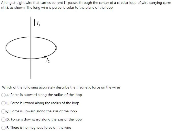 SOLVED: long straignt wire that carries current /1 passes through the ...